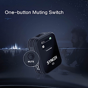 SYNCO G2-A2 Lavalier Microphone 2.4G Lapel Microfone Lavalier Mic System for Smartphone Table DSLR Camera Realtime Monitoring YouTube (G2-A2 Microphone)