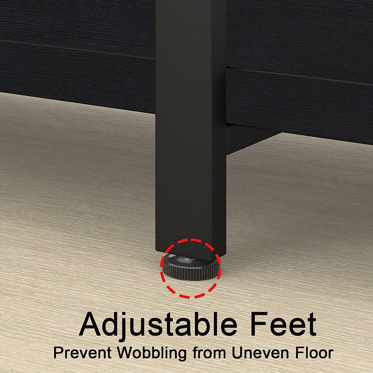 HSH 4 Tier Black Bookshelf, Industrial Metal Wood Storage Book Shelves, Modern Open 4 Shelf Bookcase and Display Etagere, Vertical Book Shelf for Bedroom Living Room Office