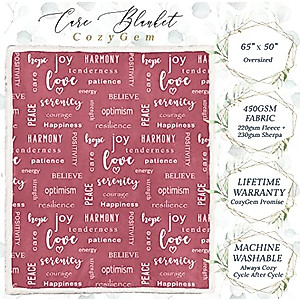 Get Well Soon Gifts for Men Women Throw Blanket, Inspirational Gift Blankets for Women, Sympathy Gifts Care Hug Healing Blanket, Breast Cancer Gifts for Women Patients, Chemo Care Package - Pink