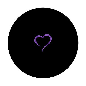 Purple Violet Black Minimalist Hand Drawn Heart PopSockets Swappable PopGrip