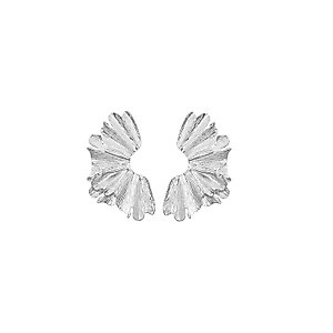 Large Geometric Dangle Earrings for Women Bohemian Ginkgo Leaf Dangling Earrings Exaggerated Metal Sectored Geometric Earrings for Women (silver)