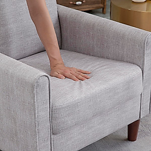 Accent Chair Living Room Chair Versatile Accent Chair for Any Occasion Experience The Comfort Solid Wood Legs and 300lbs Weight Capacity,Light Gray