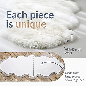 Sheepskin Ranch Real Long Wool Sheepskin Rug for Natural Home Decor, 6 x 2 Feet (Double)