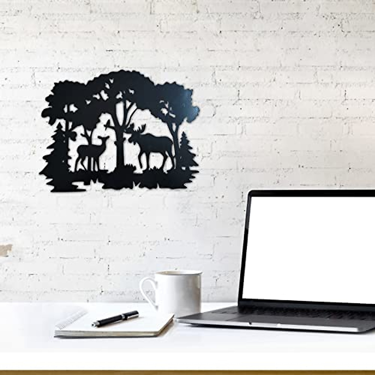 Hummingbird Ornament Animal Metal Art Deer Bear Wrought Iron Silhouette Hollow Wall Art Decor Door Sign Home Decoration Garden Ornament Stain Glass Window Hanging Christmas