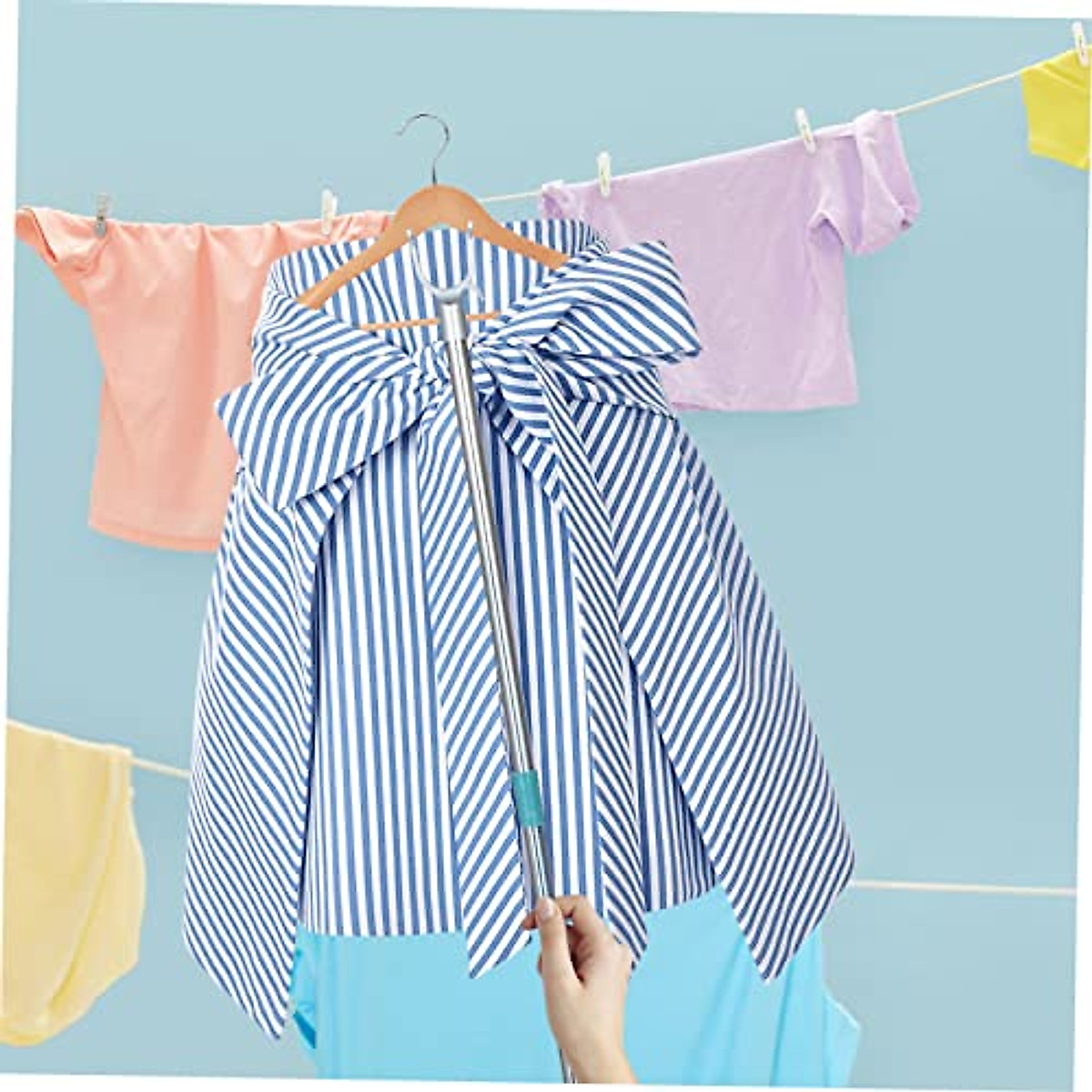 Zerodeko 3pcs Stitching Clothes Rail Ceiling Hook Outdoor Stuff Drying Rack Clothing Outdoor Retractable Closet Pole Clothes Drying Rack Utility Hooks Multi-Purpose Clothes Rods Alloy Tool