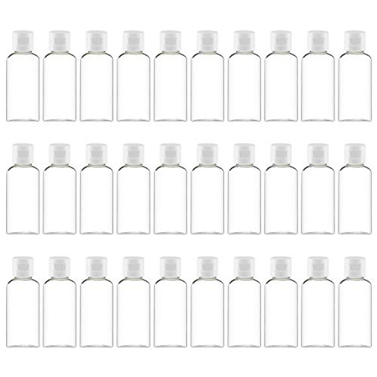 TUPARKA 30 Pack Clear Plastic Empty Travel Bottles with Flip Cap, Portable Refillable Containers Liquid Hand Sanitizer Containers Toiletry Containers Cosmetic Bottles