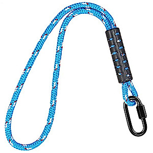 BeneLabel Tree Swing Rope, Hammock Tree Swing Hanging Strap, Heavy Duty Carabiner, for Indoor Outdoor Swing Hammock Playground Set Accessories, 4 ft, 1 Pcs, Blue
