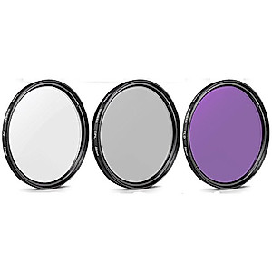 55mm 7PC Filter Set for Sony Alpha a7, Alpha a7 II, Alpha a7 III Camera with 28-70mm Lens, a6600 with 18-135mm Lens - Includes 3 PC Filter Kit (UV-CPL-FLD) and 4PC Close Up Filter Set (+1+2+4+10)