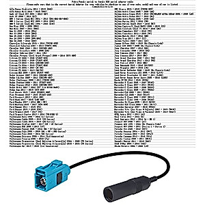 onelinkmore Car Antenna Universal Vehicle Radio Stereo AM & FM Antenna Connector Cable Fakra Z Male Female to DIN Plug Connector Cable for Car Stereo Audio HD Radio Head Unit CD Media Player Receiver