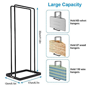 LMIP Hanger Storage Rack, Portable Hanger Storage Rack for Closet Laundry Room, Detachable Metal Stand Hanger Rack for Kids Adult Hanger, Black