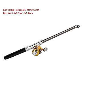 Baitcaster Reel, Fishing Pen Mini Fishing Pen Portable Fishing Pen Sturdy Fishing Reel with Fishing Reel for Freshwater Fish for Fishing(Black)