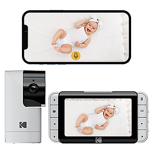 KODAK Cherish C525P Smart Video Baby Monitor, Video for Clear and Confident Check-Ins, User-Friendly Setup and Use and Battery-Life Lasting Through Naptimes or The Whole Night