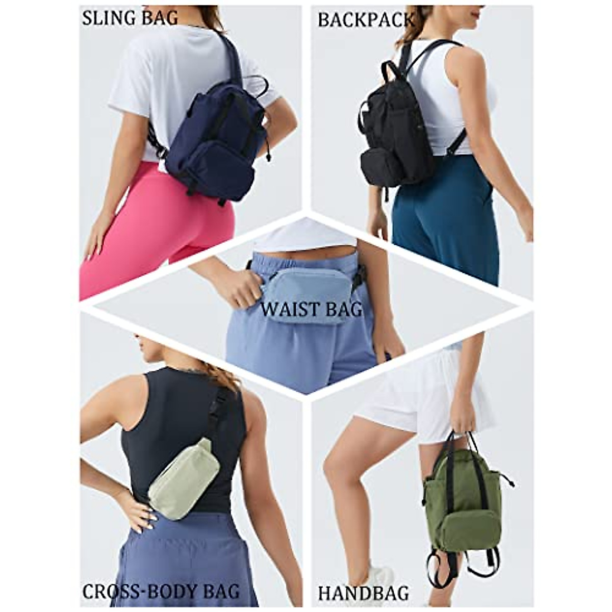 THE GYM PEOPLE Lightweight Mini Backpacks Womens Waterproof Travel Daypack Small Cute Crossbody Sling Bags