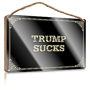 Office Door Signs Funny Trump Sucks Wooden Sign Cool Stuff For Your Room Box Signs (Color : Colour, Size : 15X28CM)