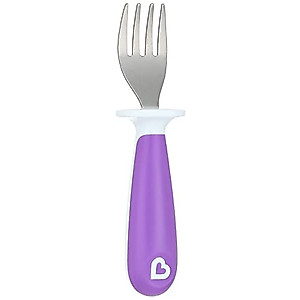 Munchkin Raise Toddler Fork & Spoon Set, Purple