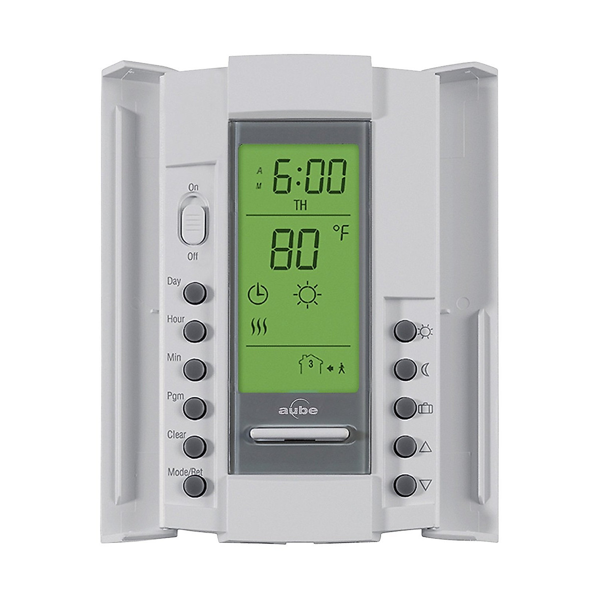 10 sqft Heated Floor Mat Kit, 120V Electric Radiant Floor Heating System for Tile and Stone with Floor Sensing Thermostat and Floor Sensor Aube TH115-AF-120S