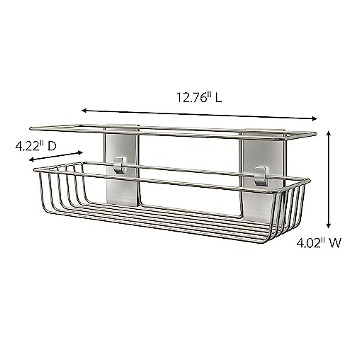 Command BATH31-SN-ES, Heavy Duty Shower, Satin Nickel, 1-Caddy, 1-Prep Wipe, 4-Water-Resistant Strips, Organize Damage-Free, 0