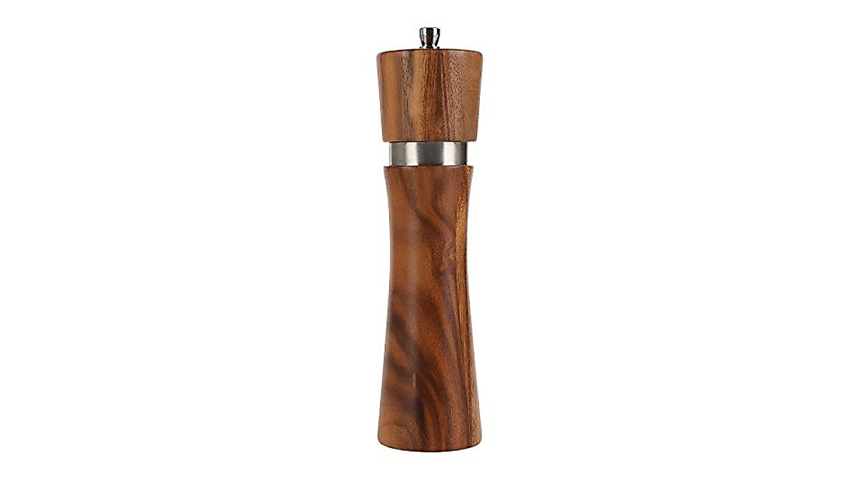 VanlonPro 8 Inch Wood Pepper Grinder - Adjustable Coarseness