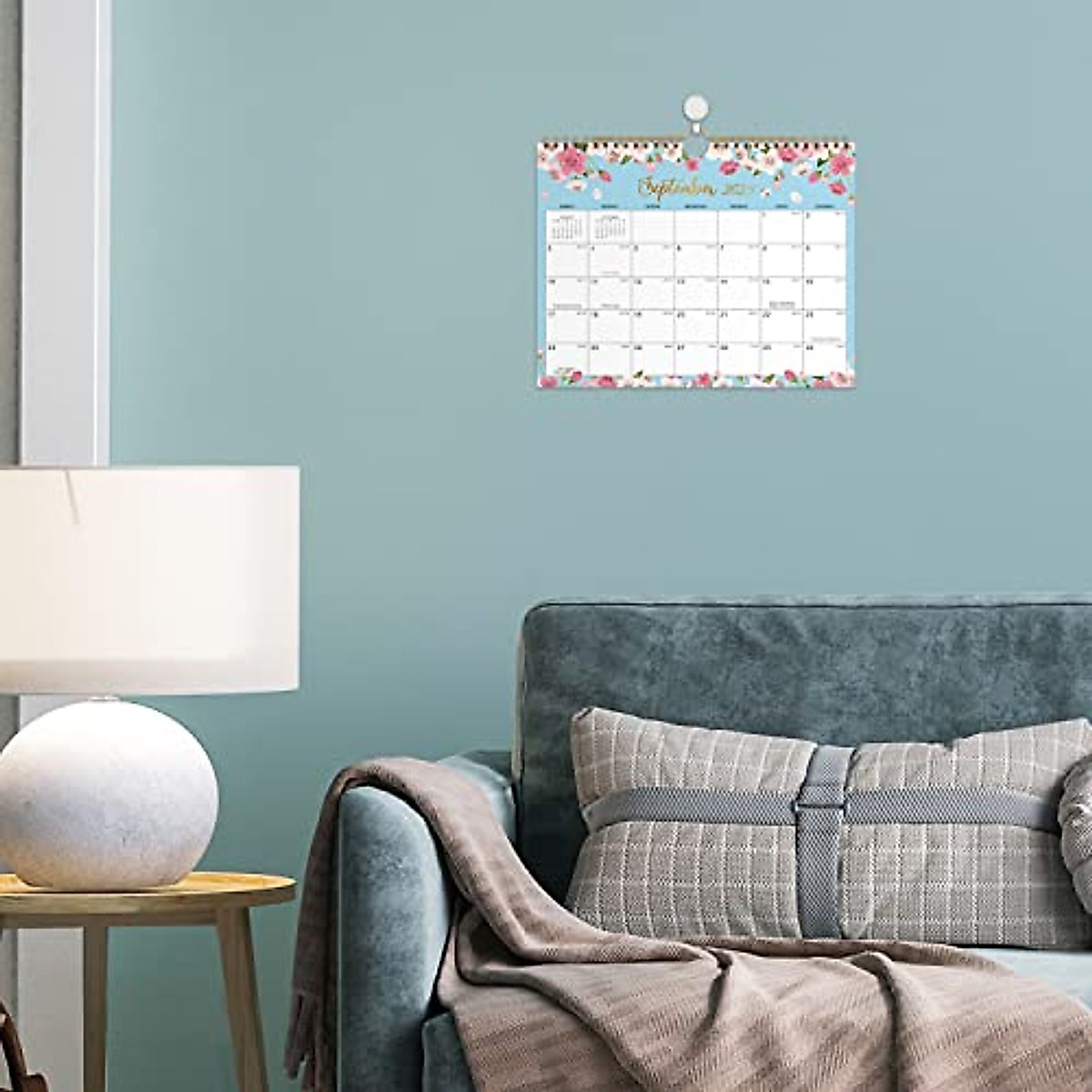 2023-2024 Wall Calendar - 18 Monthly Calendar 2023-2024, February 2023 - June 2024, 11" x 8.5", Twin-Wire Binding + Hanging Hook + Thick Paper + Unruled Blocks with Julian Dates - Floral