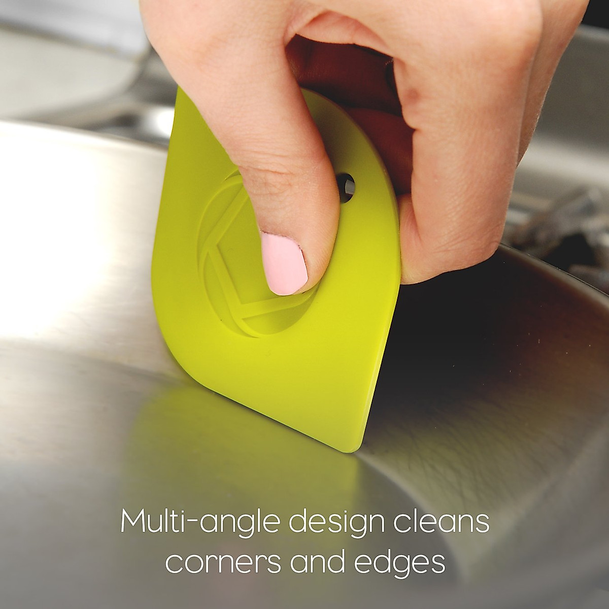 Full Circle Power Couple Cast Iron Pot Cleaner, Pan Scraper, White