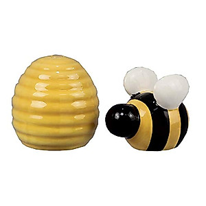youngs Inc Ceramic Bee Salt & Pepper Set, Multi