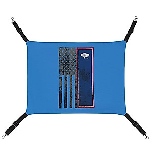 USA Wyoming State Flag Pet Hammock Comfortable Adjustable Hanging Bed for Small Animals Dogs Cats Hamster