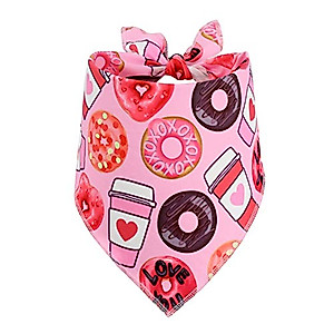 Valentines Day Dog Bandana 2 Pack - Triangle Bibs Pet Scarf for Small Dogs Puppy Cat