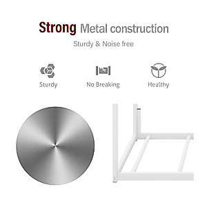 Merax Metal House Bed : Metal Floor Bed,House Shape Bed with Metal Slats,Twin Size,White