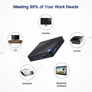 KODLIX Mini PC Celeron N4020(up to 2.8GHz), DDR4 4GB/64GB eMMC Mini PC Fanless UHD 4k@60Hz, Mini Computer Support HDMI&VGA, USB3.0, 2.4/5.8G Wi-Fi, DIY NGFF 2242 SSD