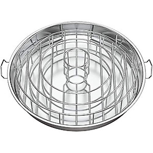 only fire Stainless Steel Circular Rib Rack and Chicken Roaster, BBQ Rib Rings for Smoker or Charcoal Grill