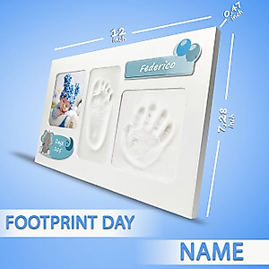 Baby frame elephant whit name and date birds