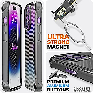 REBEL Phone iPhone 14 Pro Case [Gen-4 Series Aramid Fiber] Strong MagSafe Compatible, Protective Shockproof Corners, Metal Buttons, Upgraded Slim Case for iPhone 14 Pro 6.1 Inch 2022 (Black)