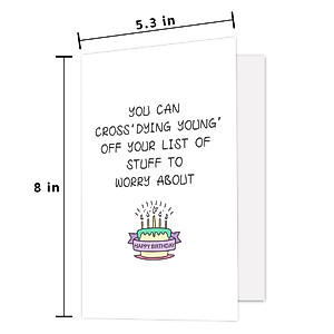 Zoytonky Funny Birthday Card for Men Women, Humorous Birthday Card for Friends, Old Age Birthday Cards for Him Her, Dying Young' off Your List of Stuff to Worry About