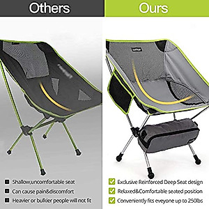 Sunyear Camping Chair Lightweight Portable Folding Backpacking Chairs, Small Compact Collapsible Backpack Camp Chair for Outdoor, Hiking, Picnic