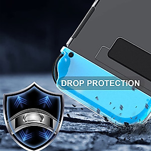 Bealuffe Clear Case for Nintendo Switch Soft TPU Case Protective Cover for JoyCon Transparent Shock-Absorption Case