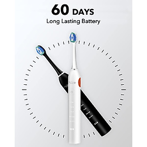 MySmile Electric Toothbrush for Adults, Rechargeable Sonic Electronic Toothbrush with 12 Brush Heads and Travel Case