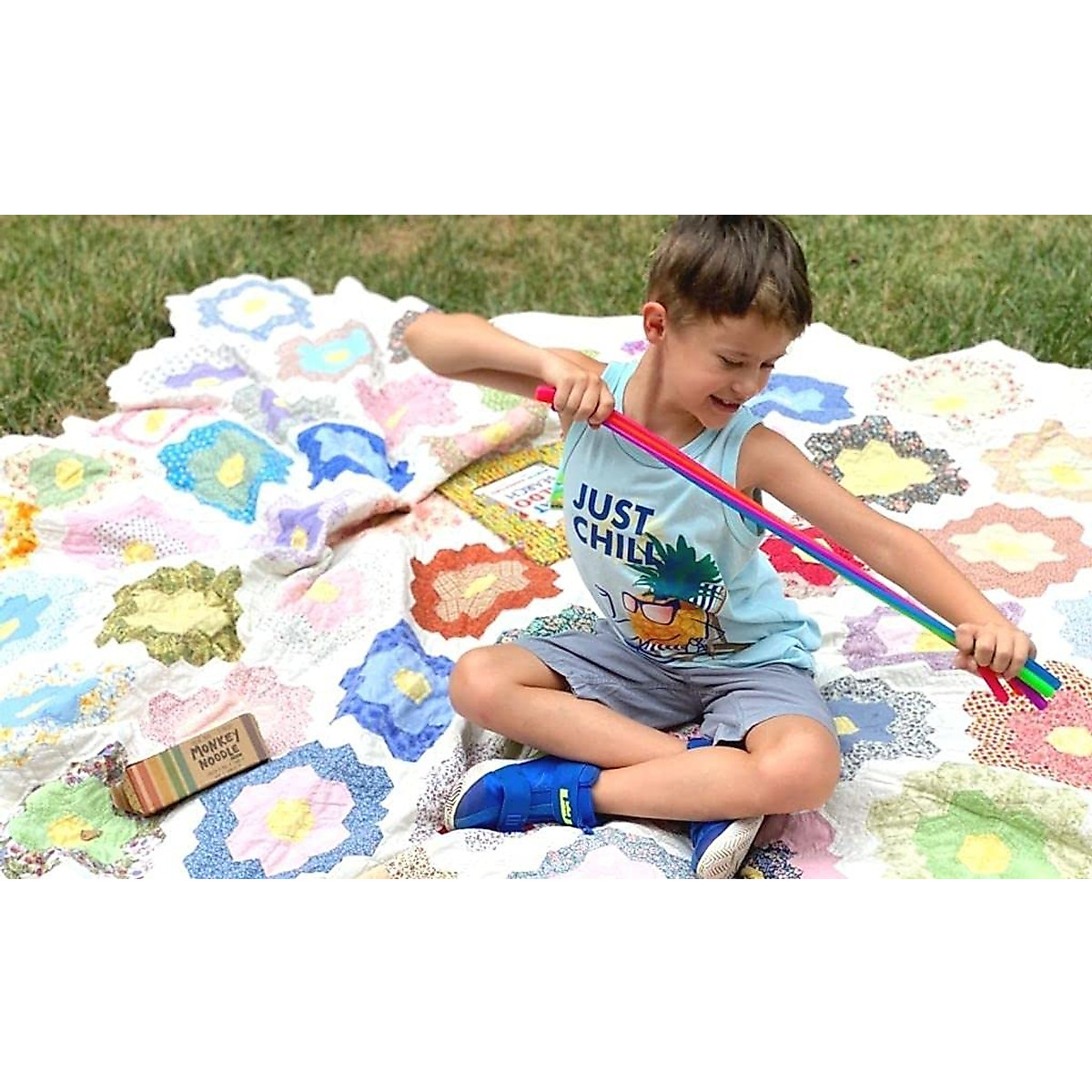 HYMONA 18 Packs Large Monkey Noodles 32CM/13 INCHES,Pull up to 7 feet (BPA/Phthalate/Latex-Free),Strengthen Stretchy Strings