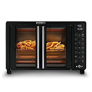 Gourmia Toaster Oven Air Fryer Combo 17 cooking presets 1700W french door digital air fryer oven 24L capacity air fryer accessories, convection toaster oven rack, baking pan, tray recipe book GTF7460