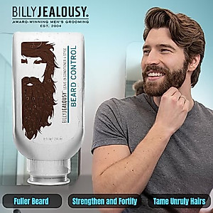 Billy Jealousy Original Beard Control Leave In Beard Conditioner for Men with Aloe Leaf Juice and Jojoba Seed Oil, Softens Hair and Skin, Light Hold with Matte Finish, 8 Fl Oz