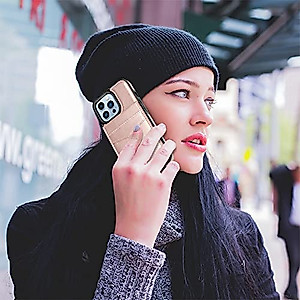 LakiBeibi Phone Case for iPhone 14 Pro Dual Layer Lightweight Premium Leather Case for iPhone 14 Pro Wallet Case with Card Holders Flip Case Protective Case for iPhone 14 Pro 6.1 Inches,Rose Gold