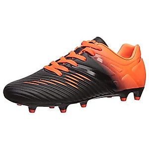 Vizari Liga FG Soccer Shoes for Kids, Firm Ground Outdoor Soccer Shoes for Kids (8, Black/Orange)