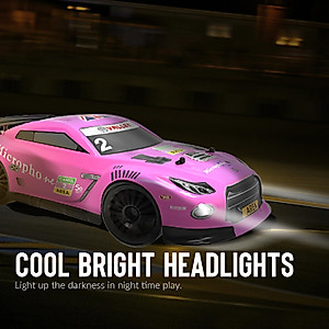 RACENT RC Drift Car - 1:14 Scale 4WD 15MPH Fasr Remote Control Toy for Boys Kids Adults with Drifting & Racing Tires, 2 Rechargeable Batteries (Pink)