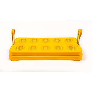 Easy Hatch Reptile Incubation Egg Trays; Each Tray Holds Reptile Eggs Over Incubation Substrate Fits Inside Reptile Incubation Box (3 Pack, Yellow)