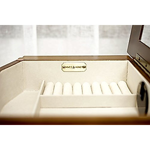 Hives and Honey Annette Standing Jewelry Armoire, Locking Jewelry Cabinet, 7 Drawers, Necklace Hooks, Mirror, Secure Storage, Dual-Sided Doors, Handcrafted Antique Finish, Elegant Organizer, Walnut