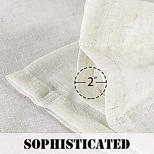 Natural Linen Curtains 108 Inches Long for Living Room 2 Panels Set Rod Pocket Draperies Neutral Earth Tone Soft Cotton Textured Semi Sheer Linen Curtains for Large Window Vertical 9 FT Tall