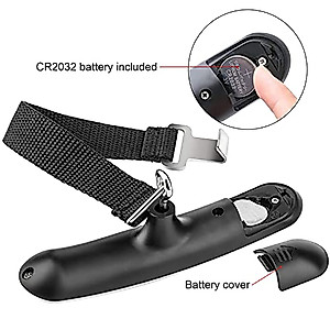 BROMECH Digital Luggage Scale, 110lbs Hanging Baggage Scale, Portable Suitcase Weighing Scale Stainless Steel, Travel Luggage Weight Scale with Hook, Strong Straps for Travelers, Battery Incl., Silver