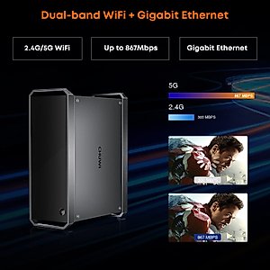 CHUWI CoreBox Mini PC, Windows 10 Mini Desktop Computers with Intel i5-5257U Processor(up to 4.1GHz),8GB RAM 256GB SSD, Dual WiFi/Gigabit Ethernet,Support Dual 4K Screen Display
