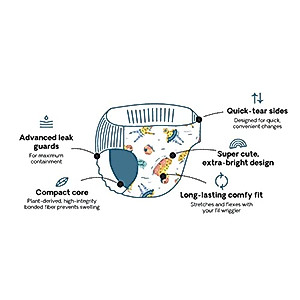 Hello Bello Premium Swim Diapers I Affordable Hypoallergenic and Eco-Friendly Disposable Swim Dipes for Babies and Kids I Size Large - Diaper Size 6 I Swimming Sloths Design I 51 Count (3 Packs of 17)