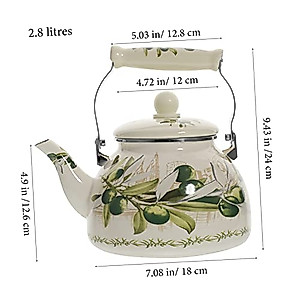 Garneck Enamel Kettle Water Tea Pot Enamel Coated Kettle Porcelain Enamel Kettle Metal Trim Coffee Essentials Chinese Decor Enameled Teapot Kungfu Teapot Small Tea Kettle for Stove Top