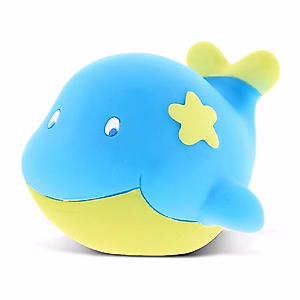 DolliBu Whale Bath Buddy Squirter - Floating Whale Rubber Bath Toy, Fun Water Squirting Bathtime Play for Toddlers, Cute & Soft Sea Life Animal Toy for The Bathtub, Beach, & Pool for Girls & Boys